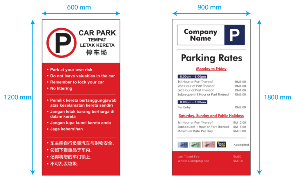 Parking Safety Signage