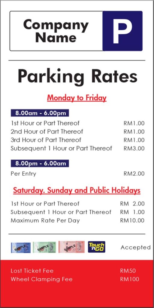 Parking Safety Signage