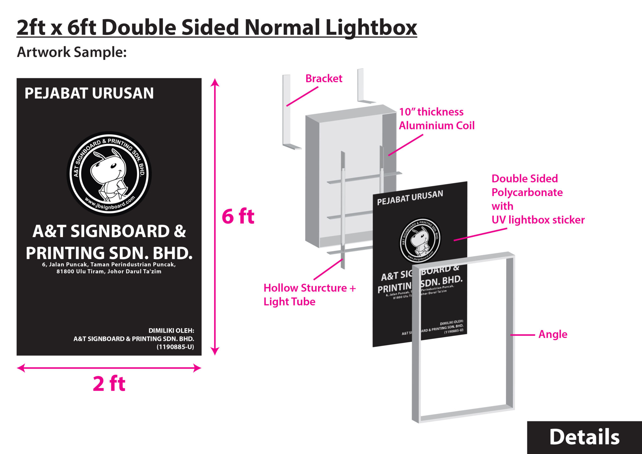 2ft x 6ft Double-Sided Lightbox